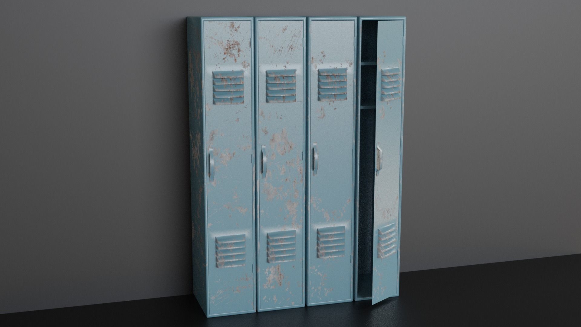3D model Lockers - Low-poly PBR metal locker VR / AR / low-poly | CGTrader
