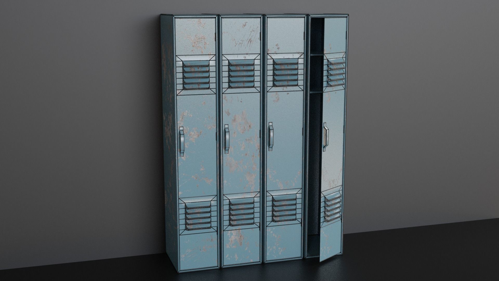 3D model Lockers - Low-poly PBR metal locker VR / AR / low-poly | CGTrader