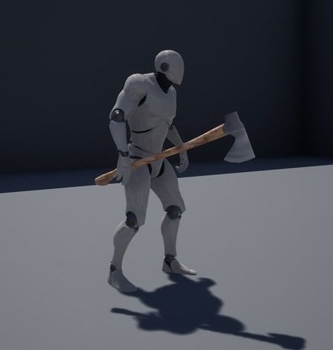 Game-ready Axe robot holding free VR / AR / low-poly 3D model | CGTrader