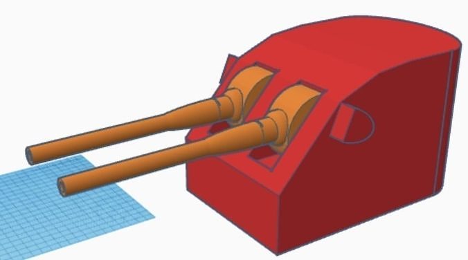 TWIN 5IN GUN TURRET free 3D model 3D printable | CGTrader