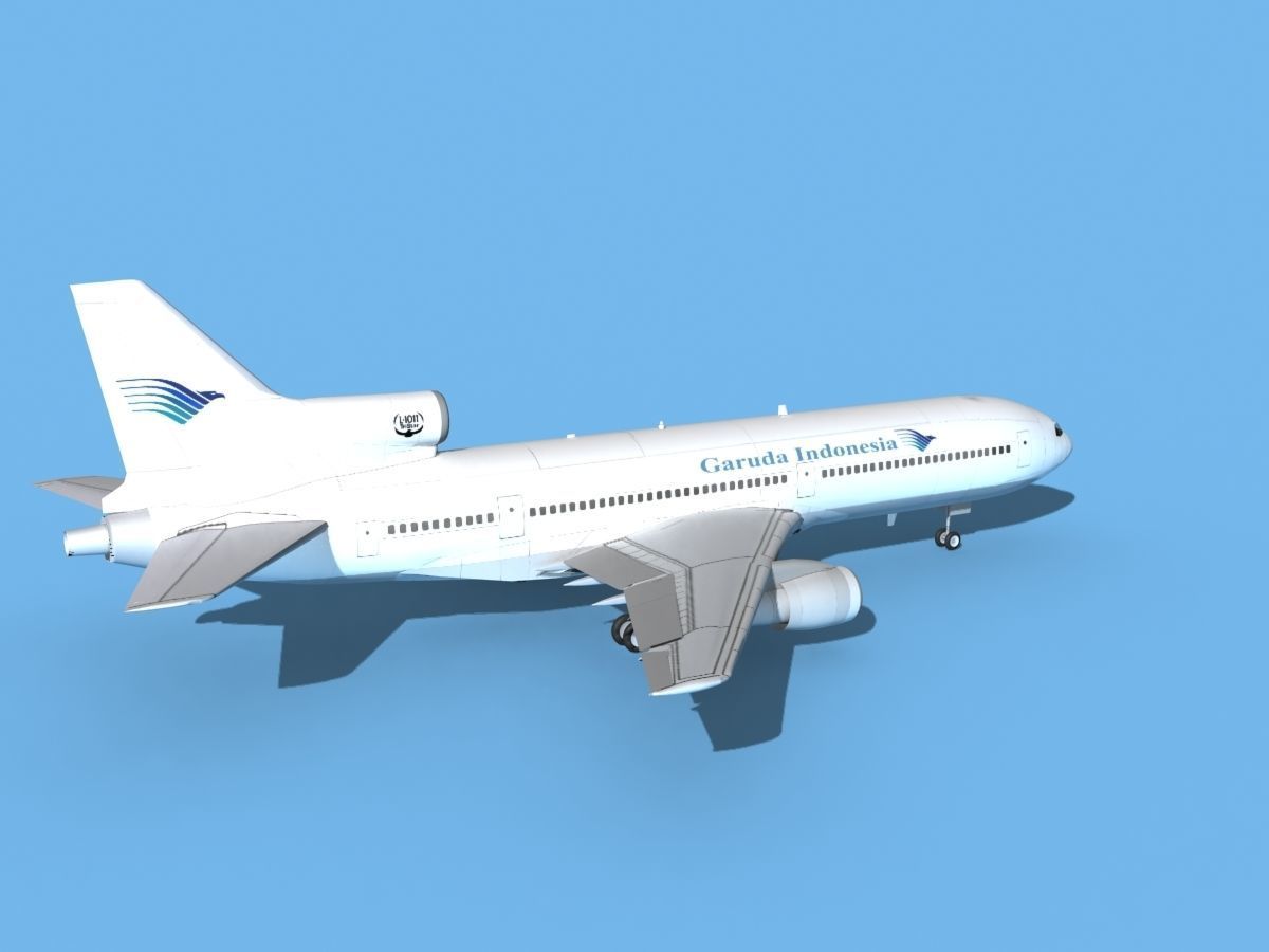 Lockheed L-1011 Garuda Indonesia 3D model rigged | CGTrader