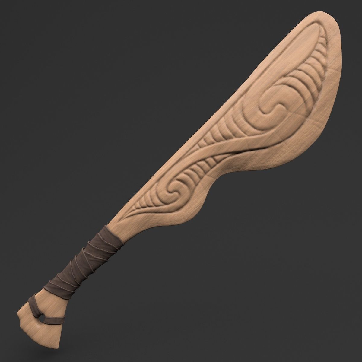 Maori Wooden Weapon - Wahaika 3D model | CGTrader