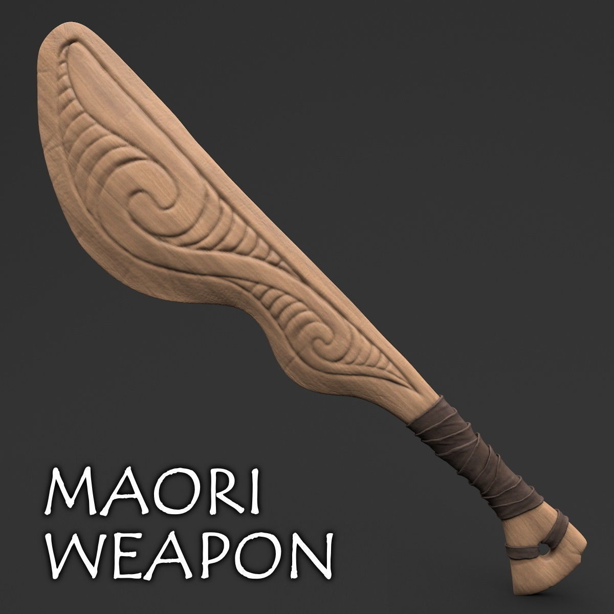 Maori Wooden Weapon - Wahaika 3D model | CGTrader