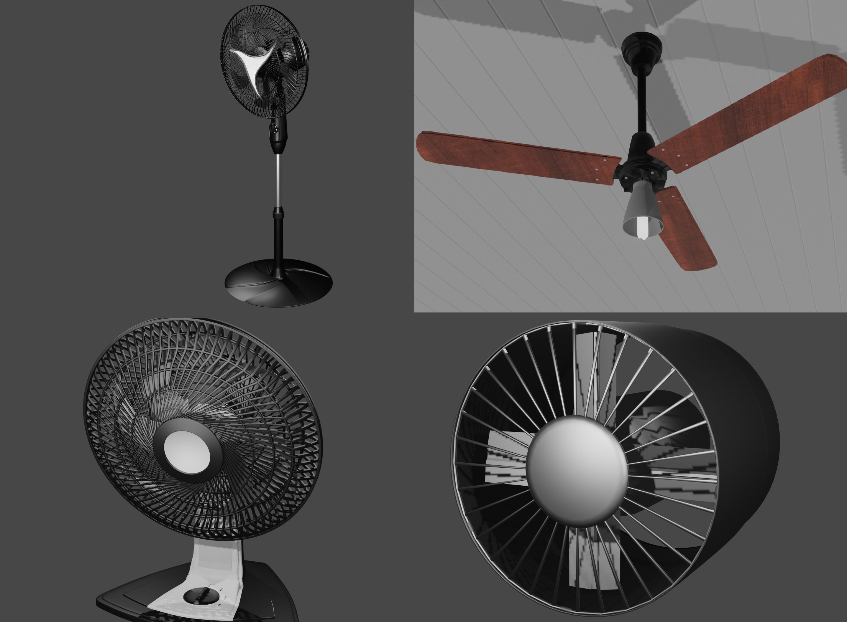 fan set bicycle wheel 3D model | CGTrader