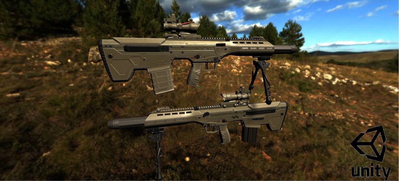 3D model Modular Bullpup Rifle-Sniper Variant VR / AR / low-poly | CGTrader