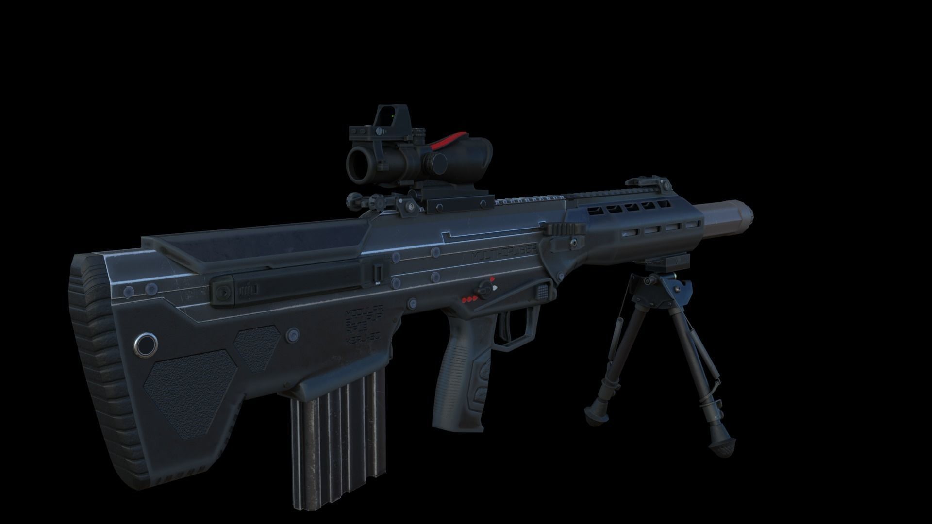 3D model Modular Bullpup Rifle-Sniper Variant VR / AR / low-poly | CGTrader