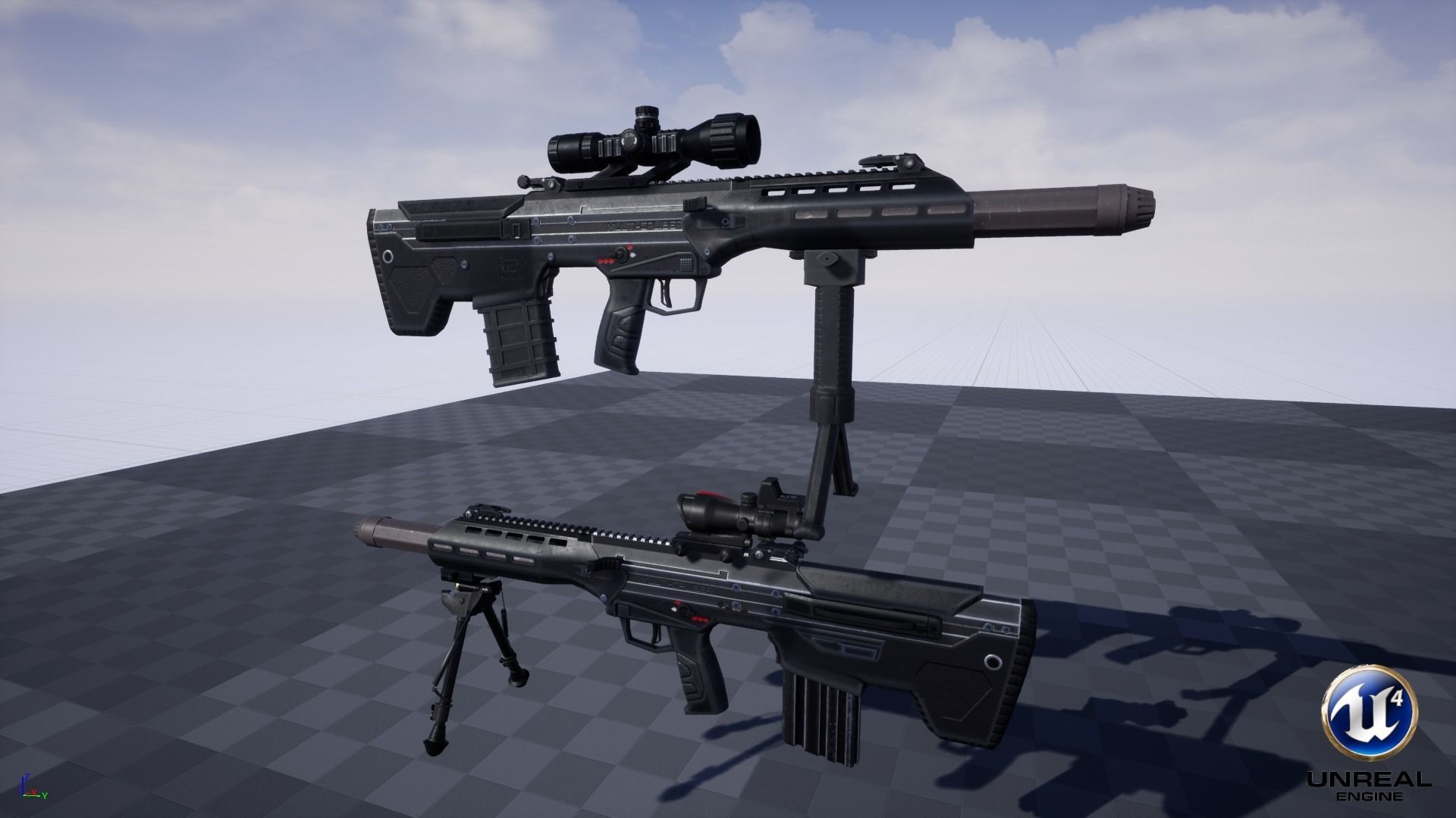 3D model Modular Bullpup Rifle-Sniper Variant VR / AR / low-poly | CGTrader