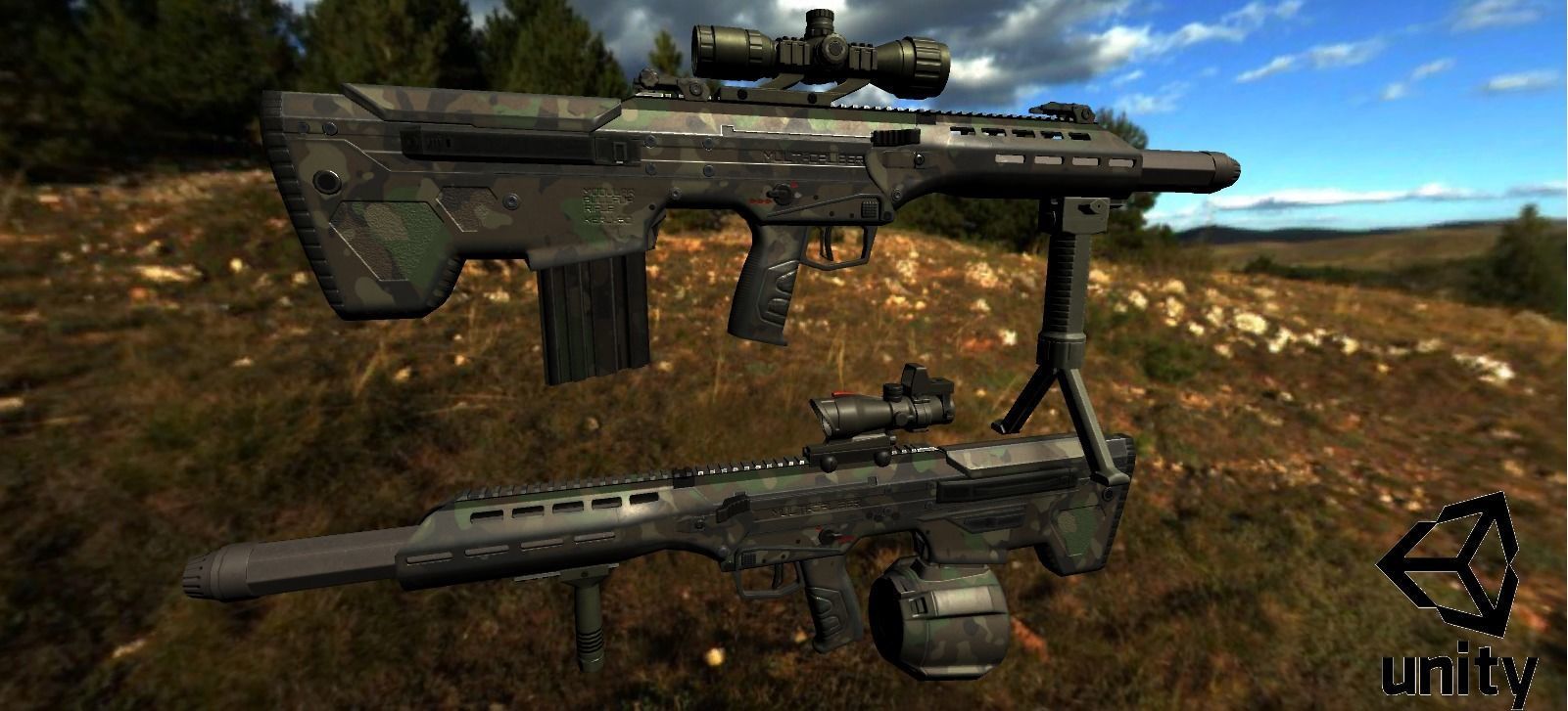 3D model Modular Bullpup Rifle-Sniper Variant VR / AR / low-poly | CGTrader