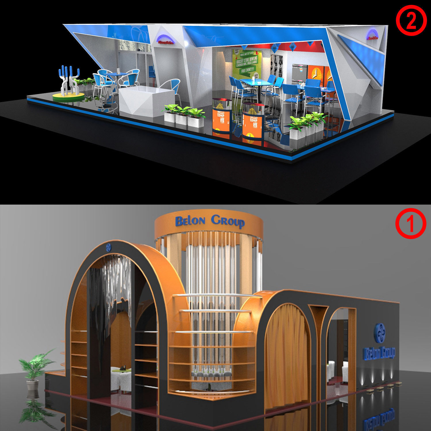 Exhibition Stall Collection 3D free 3D model | CGTrader