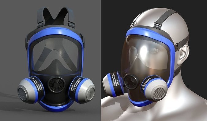 3D model Gas mask helmet 3d model protection safety futuristic VR / AR ...