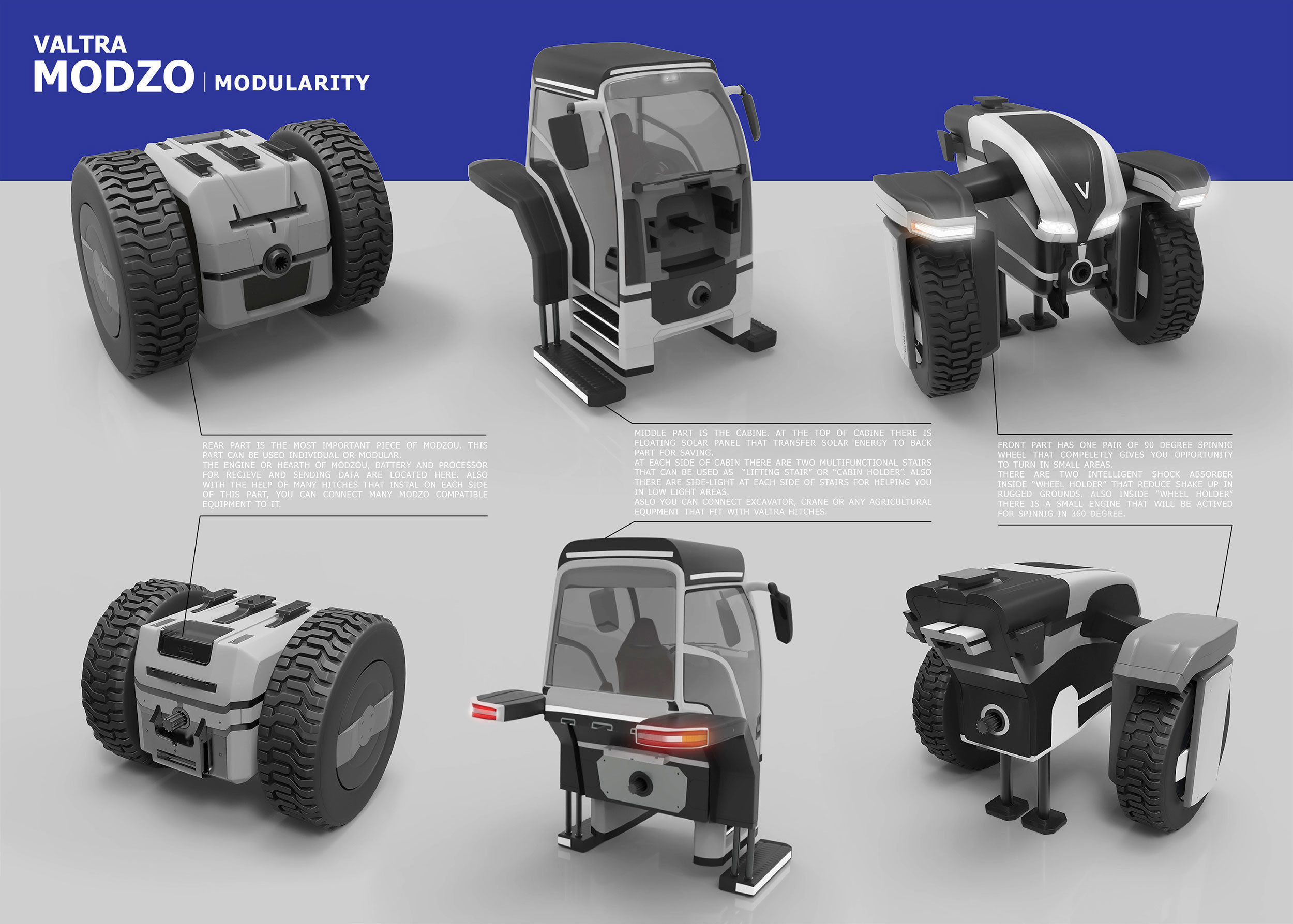 3D model Modular Tractor VR / AR / low-poly | CGTrader