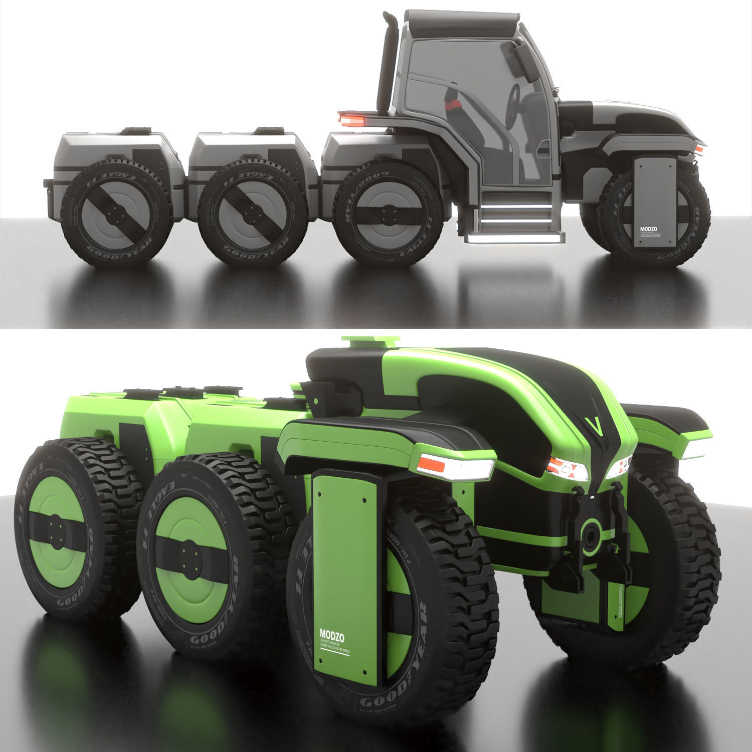 3D model Modular Tractor VR / AR / low-poly | CGTrader