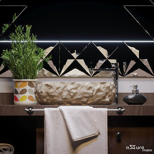 azure wash basin 02 3D model | CGTrader