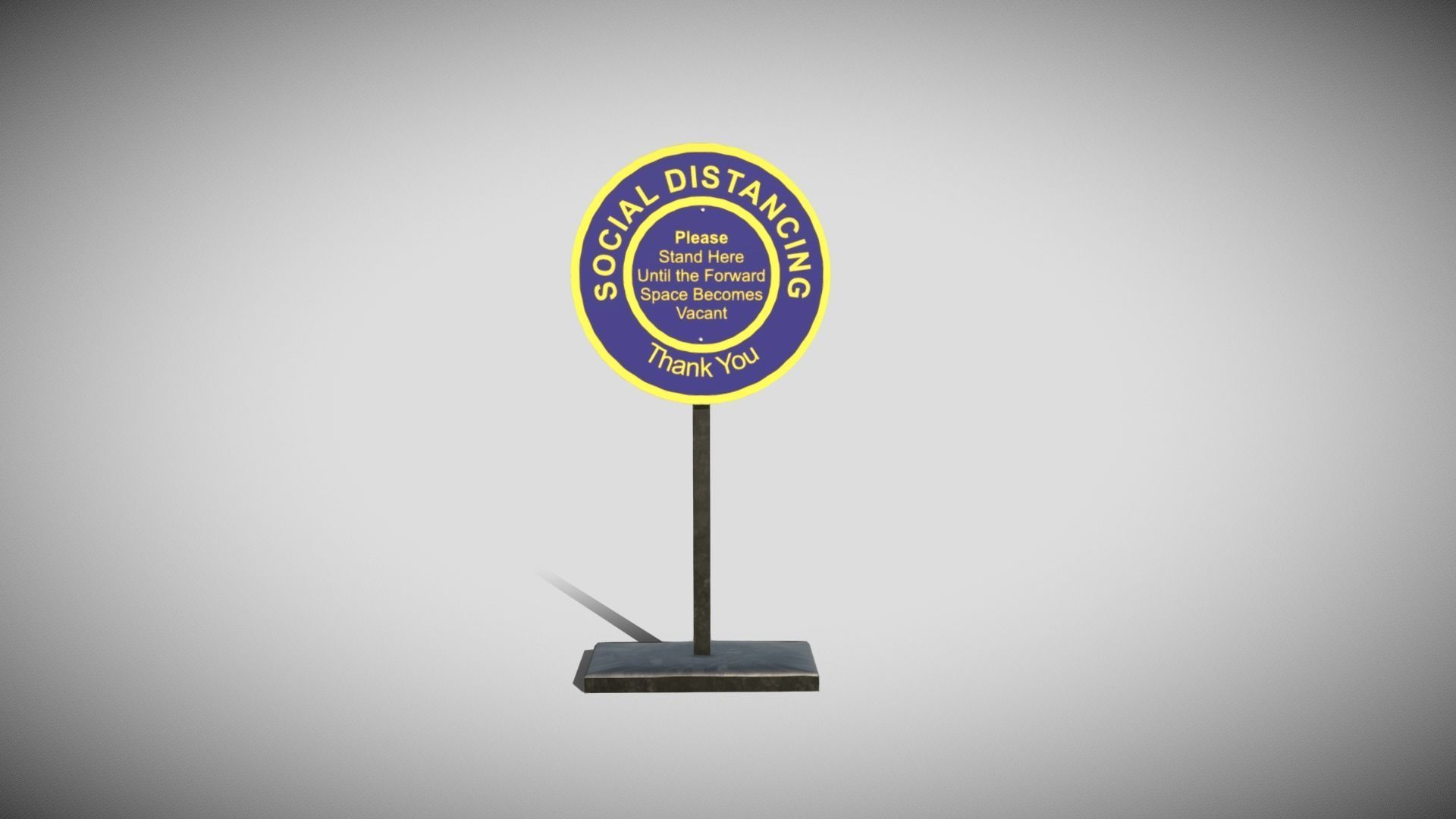 3D model Social Distancing Signage VR / AR / low-poly | CGTrader