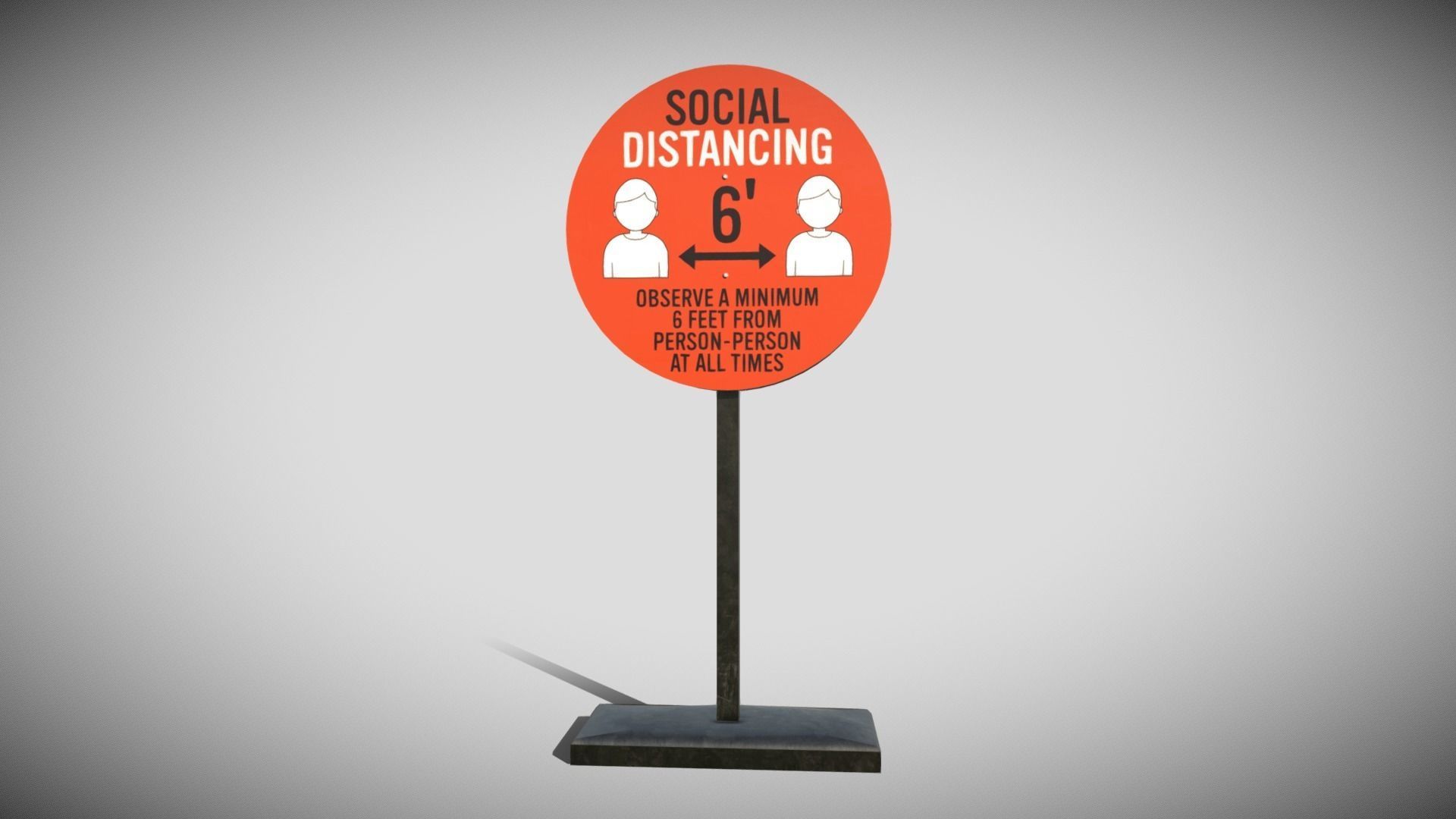 3D model Social Distancing Signage VR / AR / low-poly | CGTrader