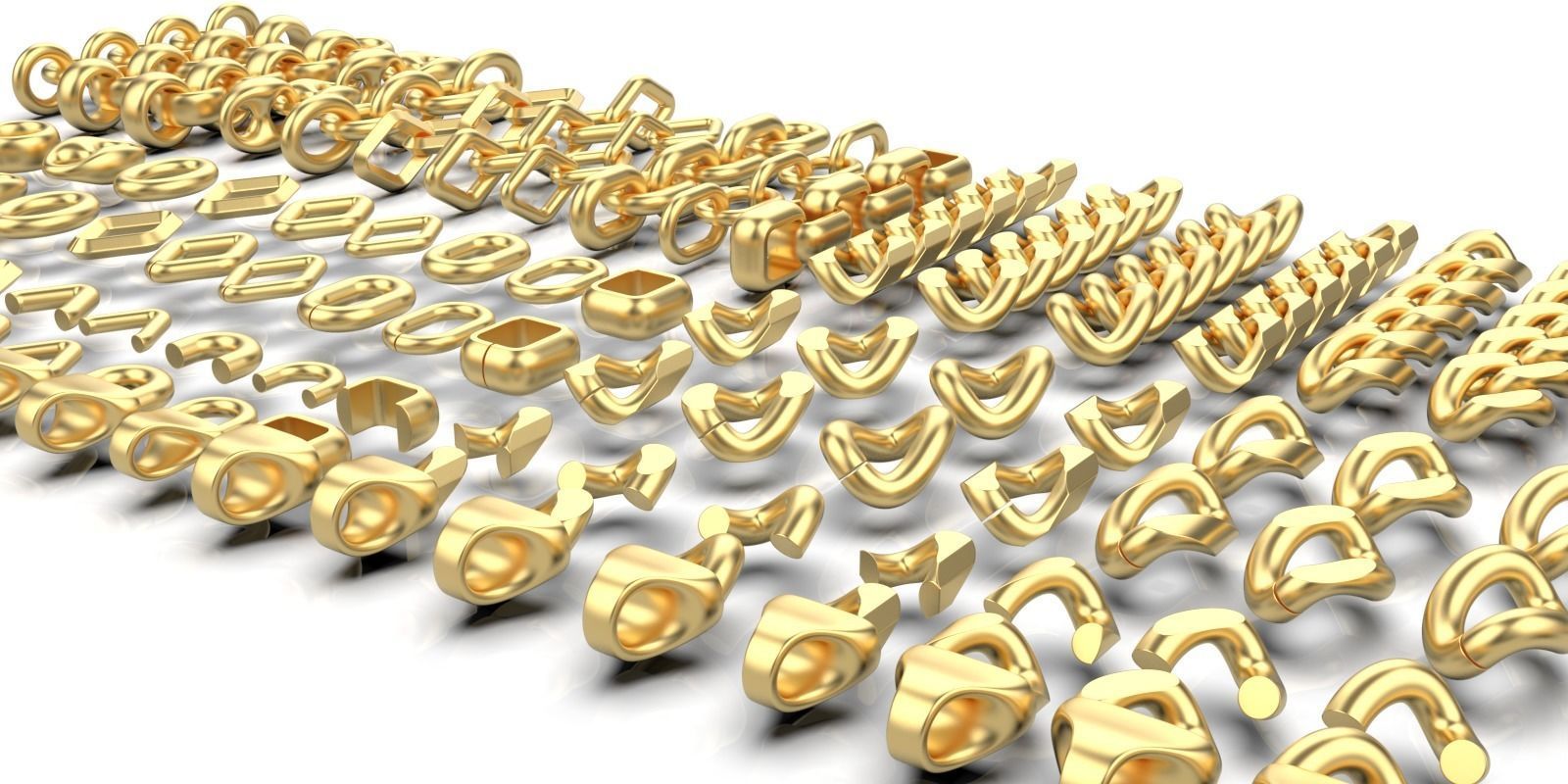 set 1 of simple chains 3D model 3D printable | CGTrader