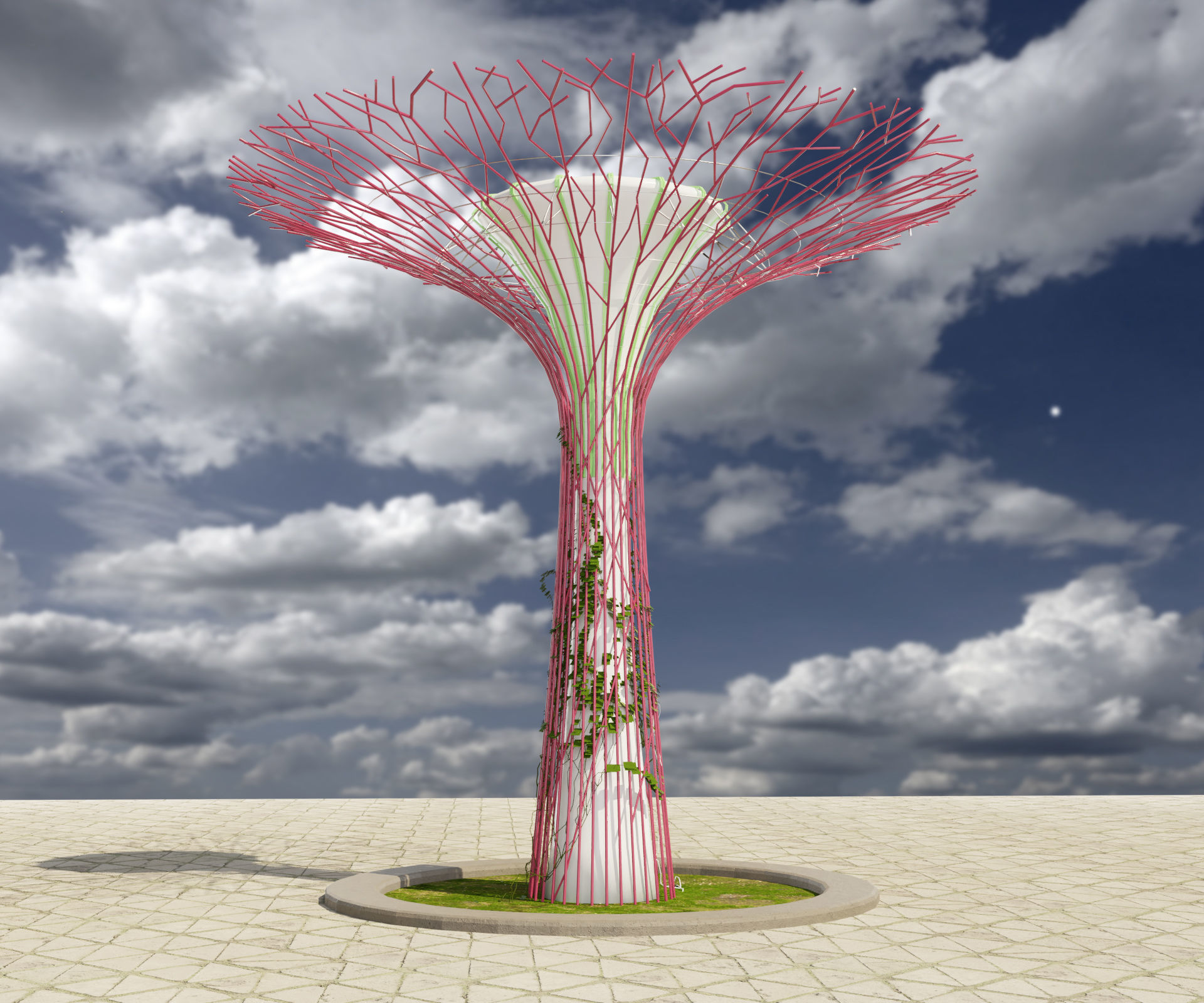 Singapore supertrees Gardens by the Bay 3D asset