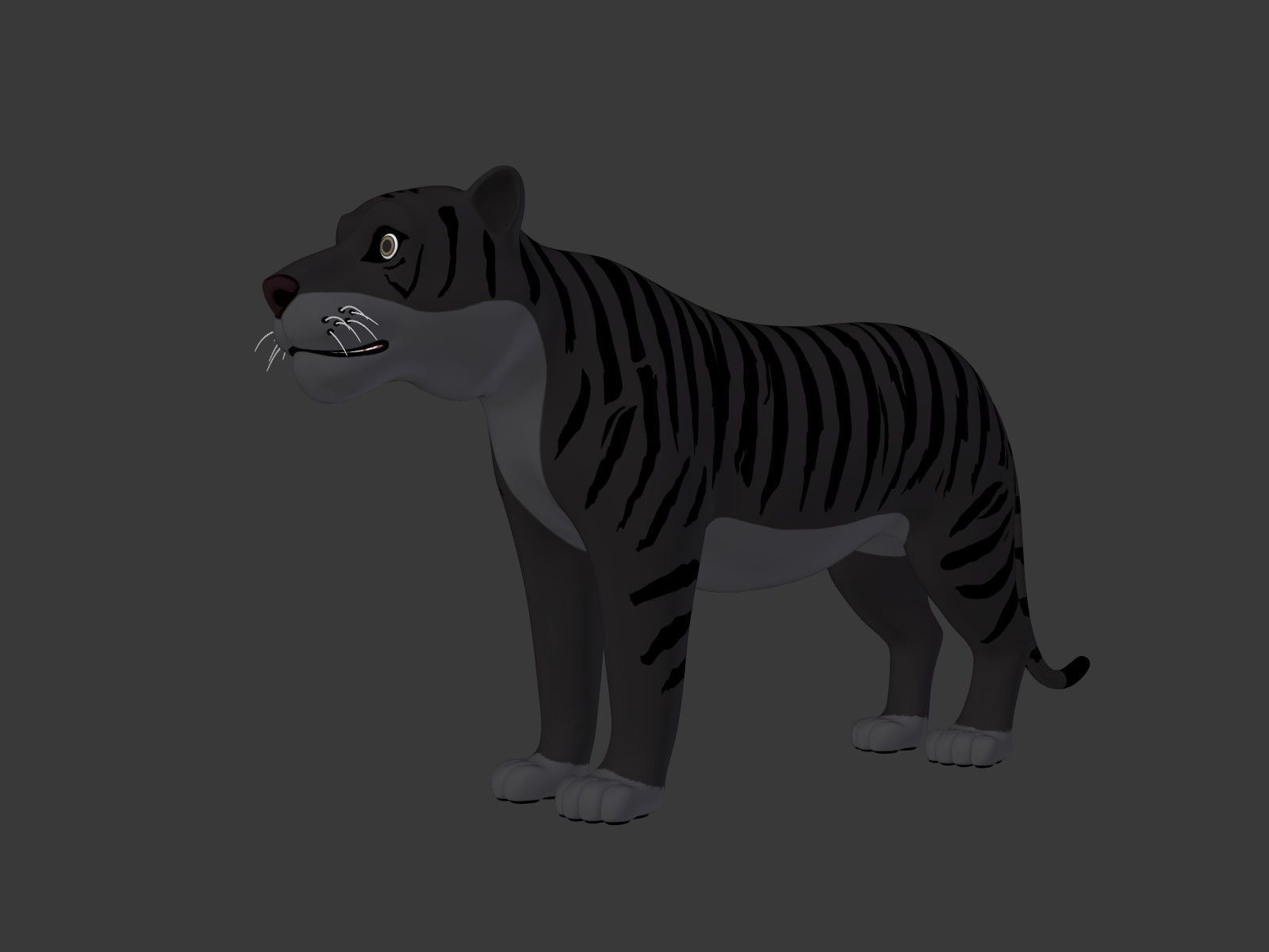 3D model Cartoon Black Tiger VR / AR / low-poly | CGTrader