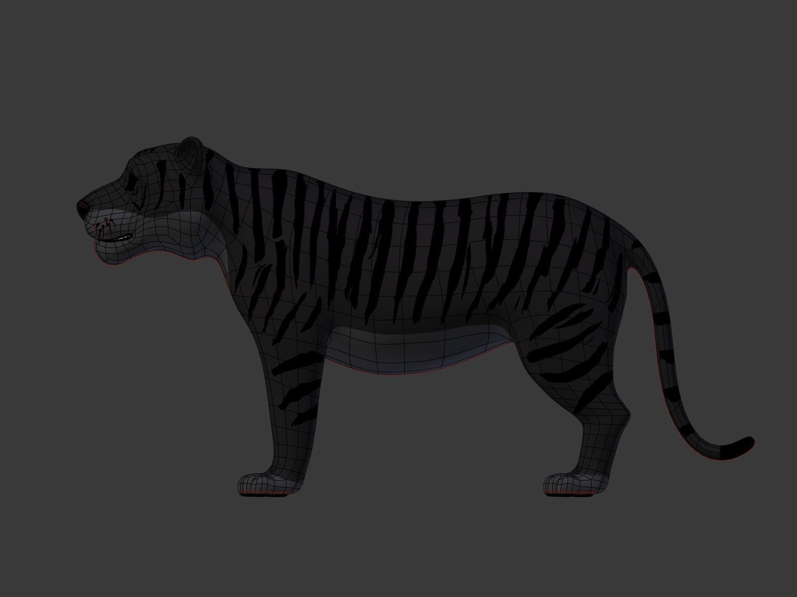 3D model Cartoon Black Tiger VR / AR / low-poly | CGTrader