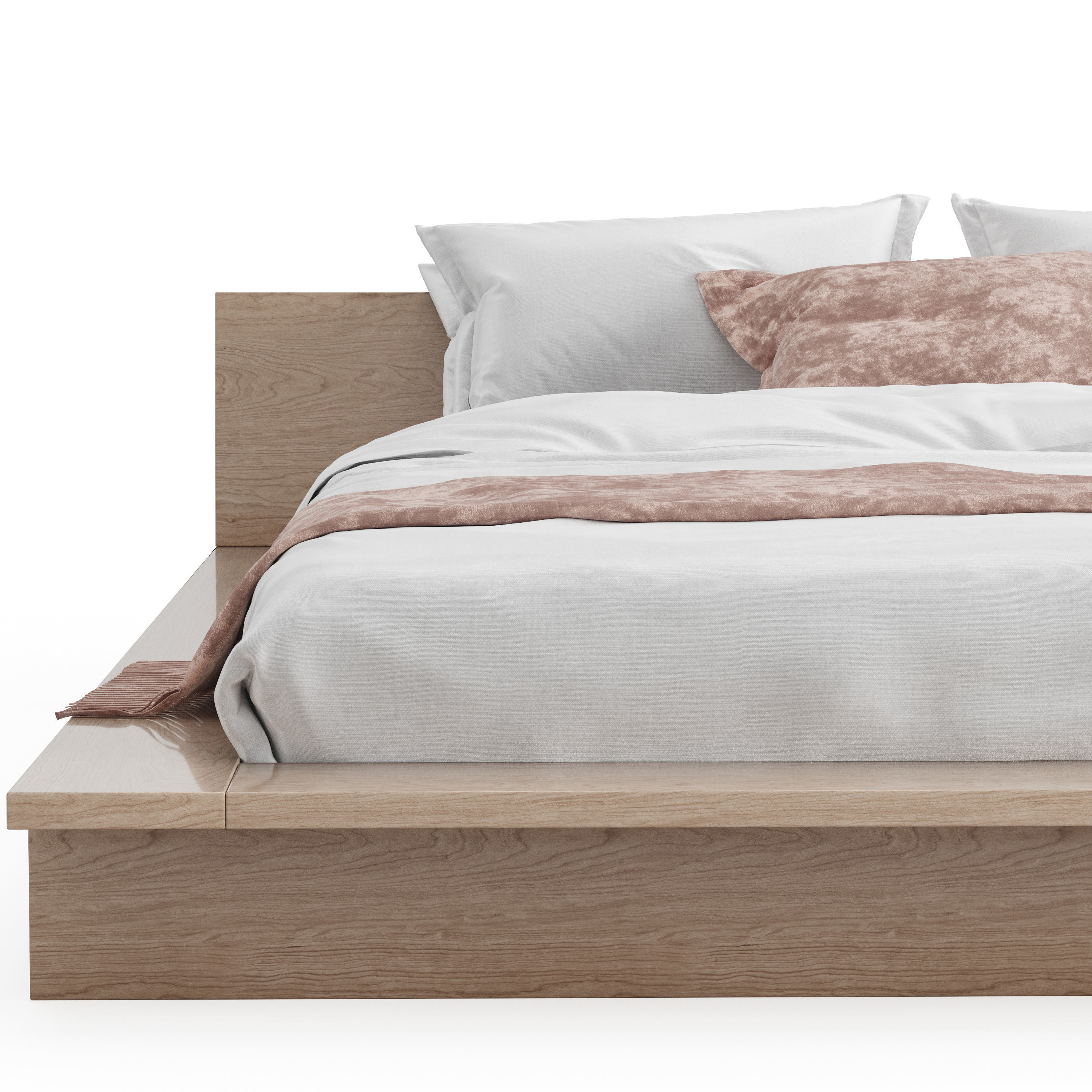 Oregon Wooden Platform Bed 3D model | CGTrader