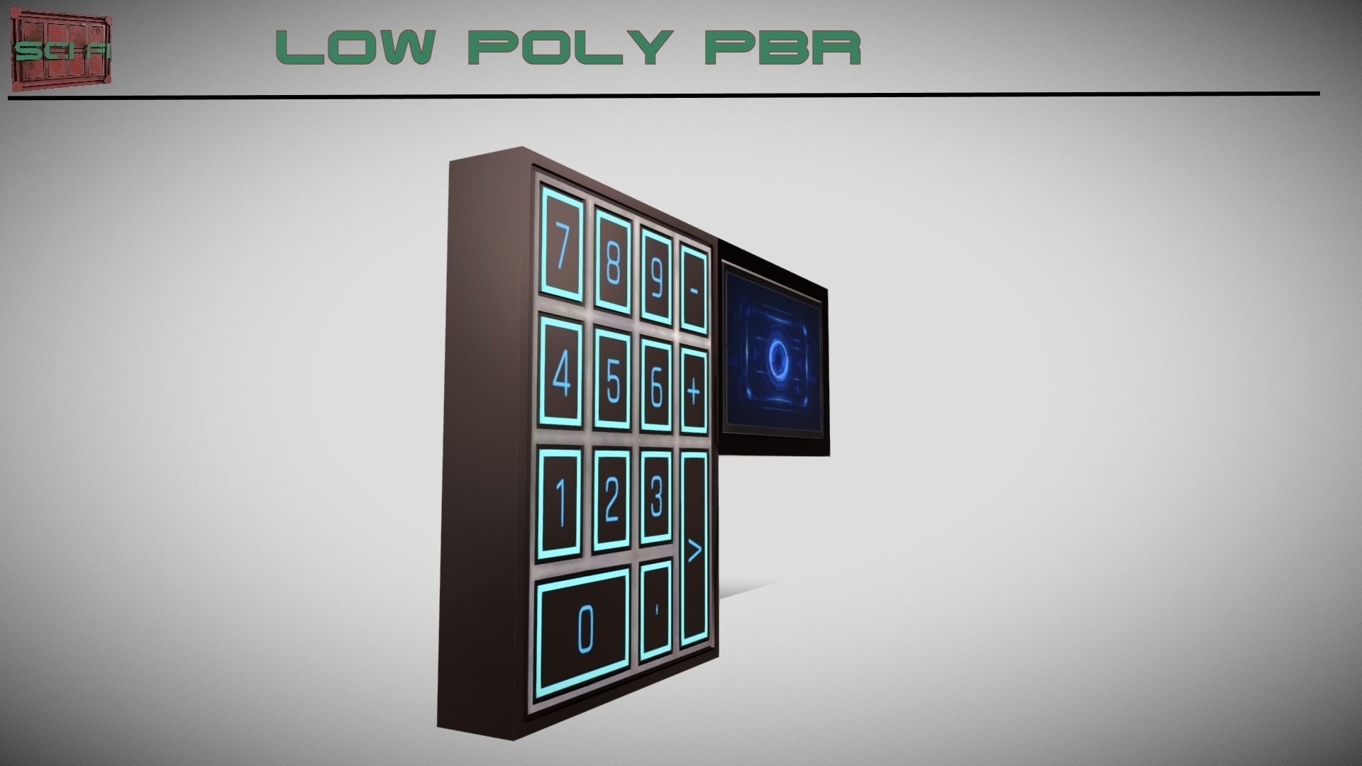 3D model Sci-fi Security Keypad VR / AR / low-poly | CGTrader