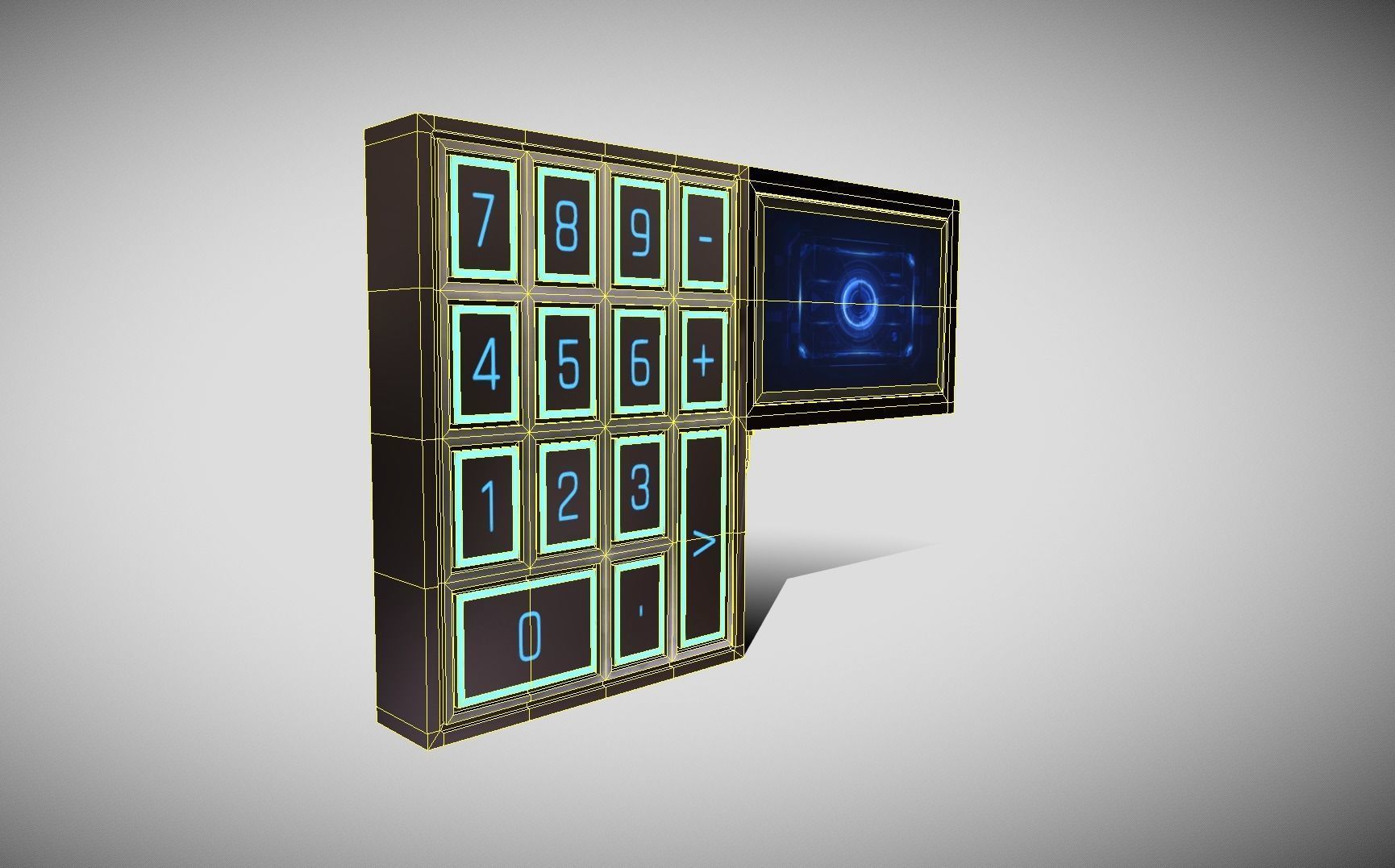 3D model Sci-fi Security Keypad VR / AR / low-poly | CGTrader