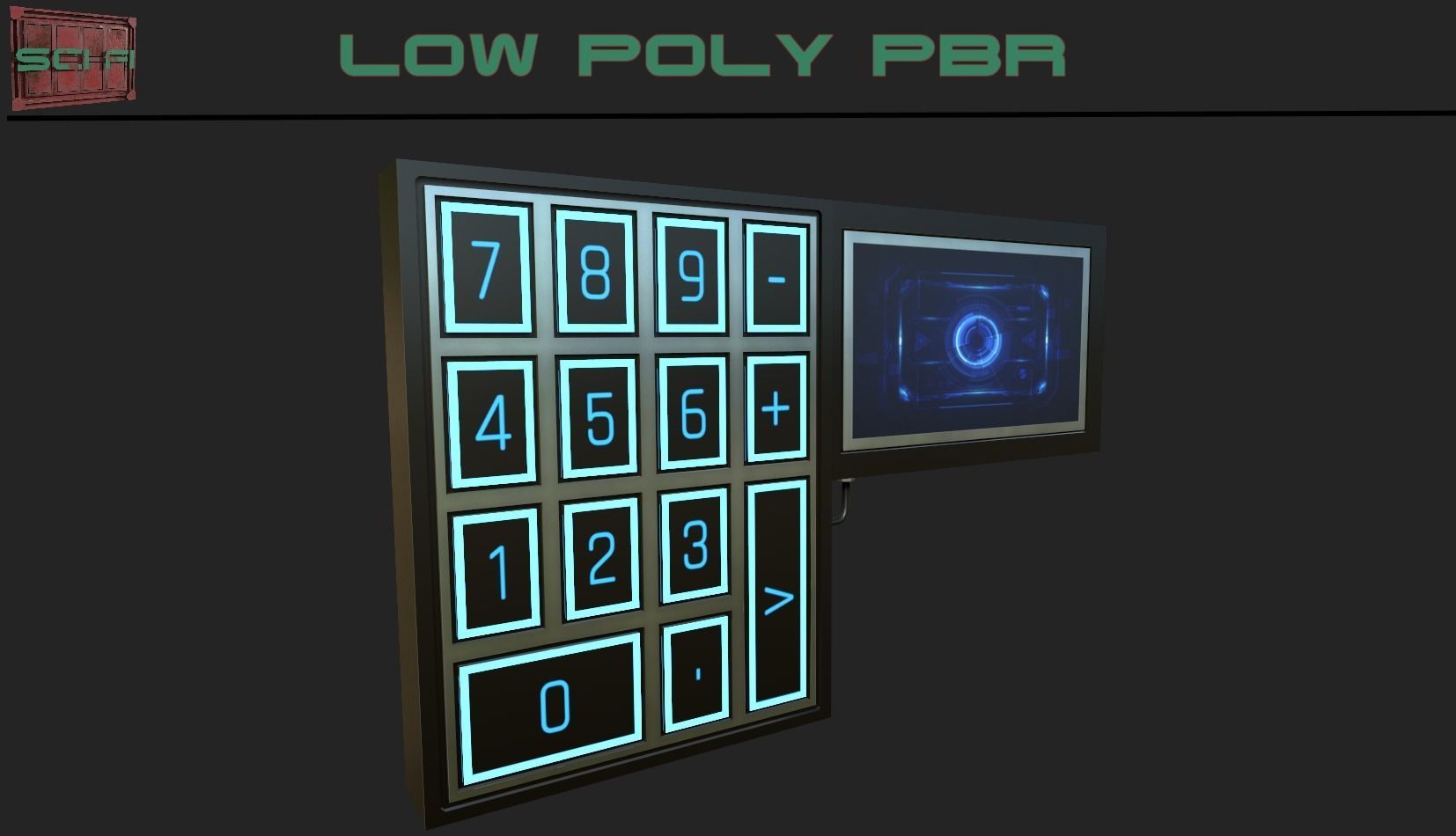 3D model Sci-fi Security Keypad VR / AR / low-poly | CGTrader