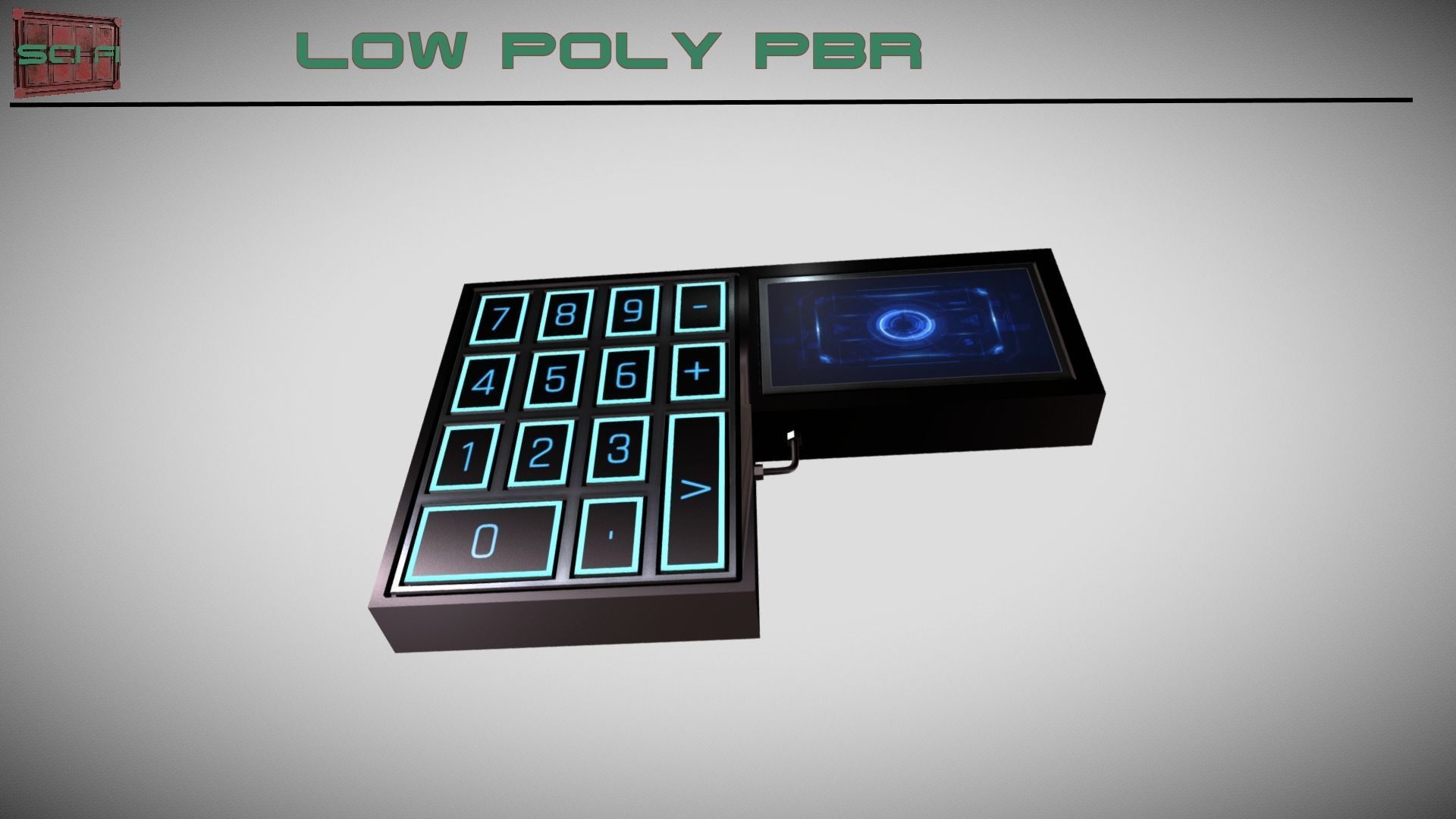 3D model Sci-fi Security Keypad VR / AR / low-poly | CGTrader