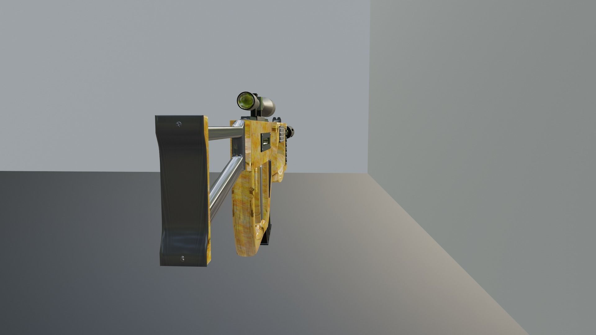 3D model Space Sniper Rifle - Yellow VR / AR / low-poly | CGTrader