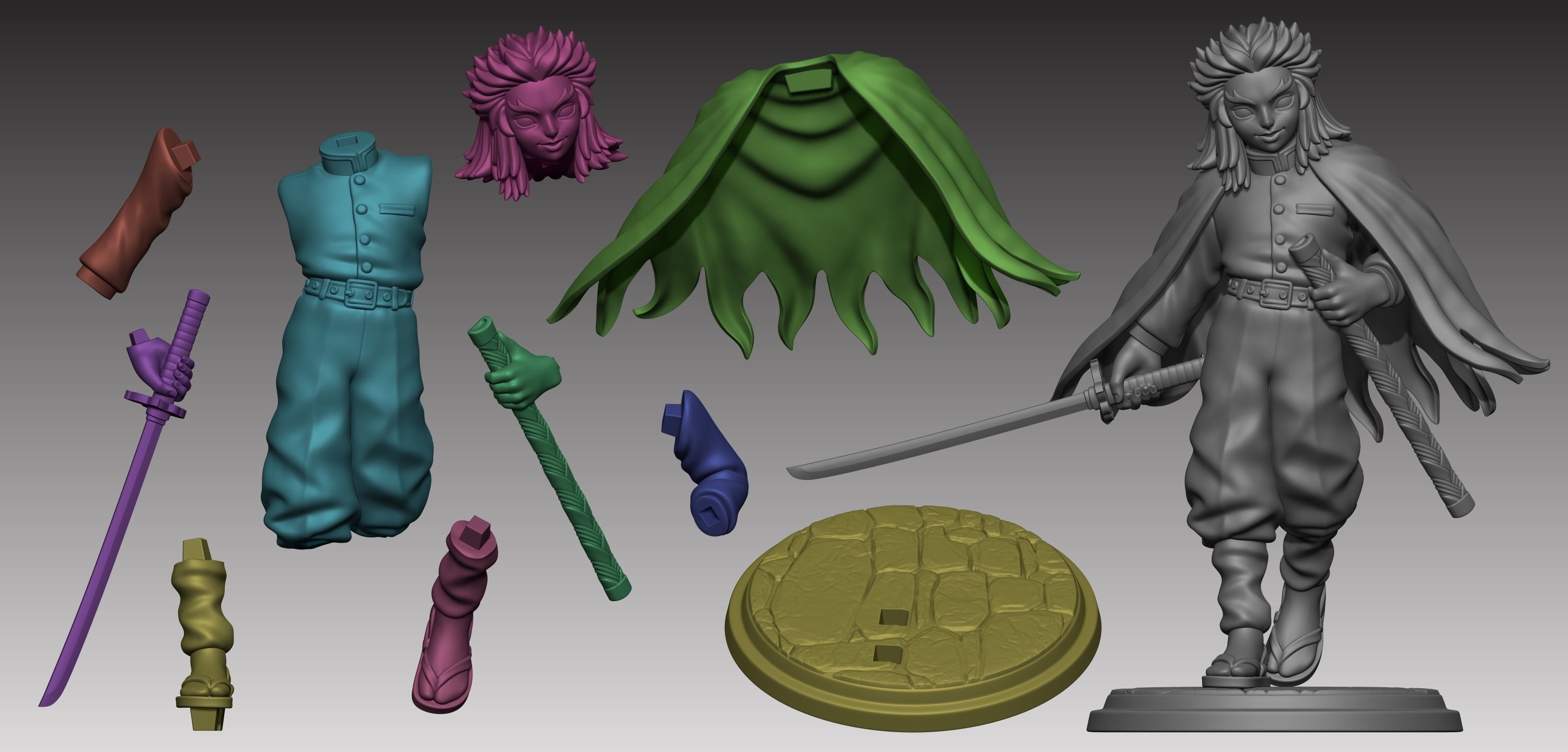 Kyojuro Rengoku 3D model 3D printable | CGTrader