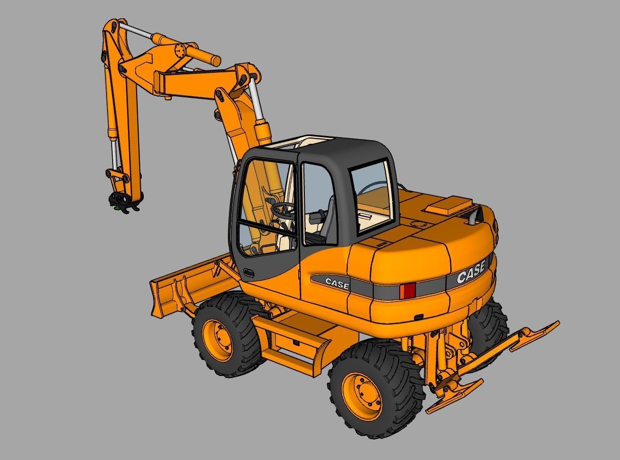 Pelleteuse Case WX 125 - Case WX 125 excavator 3D model | CGTrader