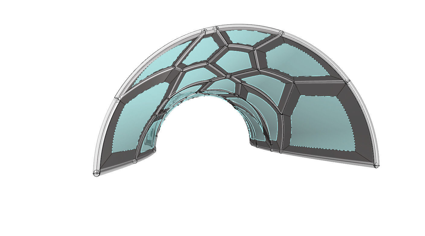 Voronoi Pavilion Structure with Glass Panels v1 3D model | CGTrader