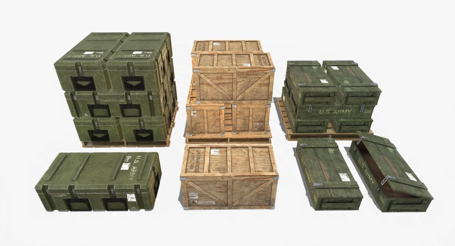3D Military Crate Pack | CGTrader