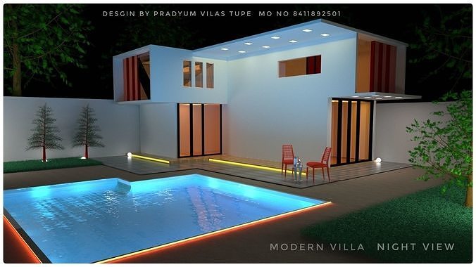3D model Villas modern villa design in philippines VR / AR / low-poly ...