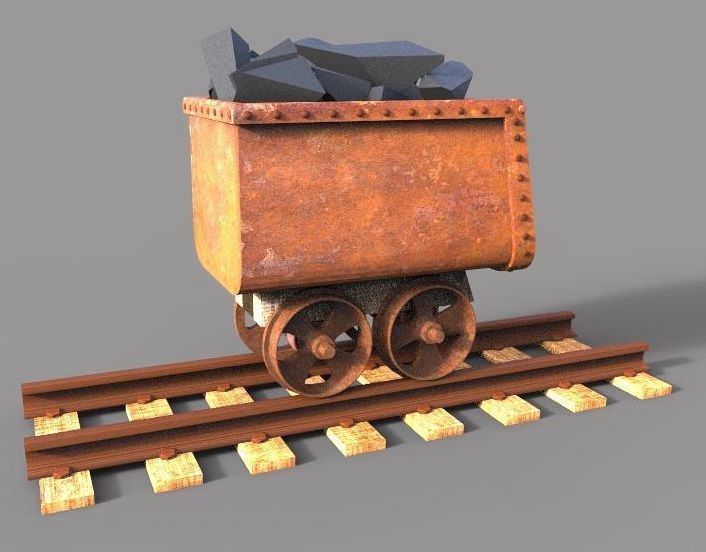 Mine Trolley 3D model | CGTrader