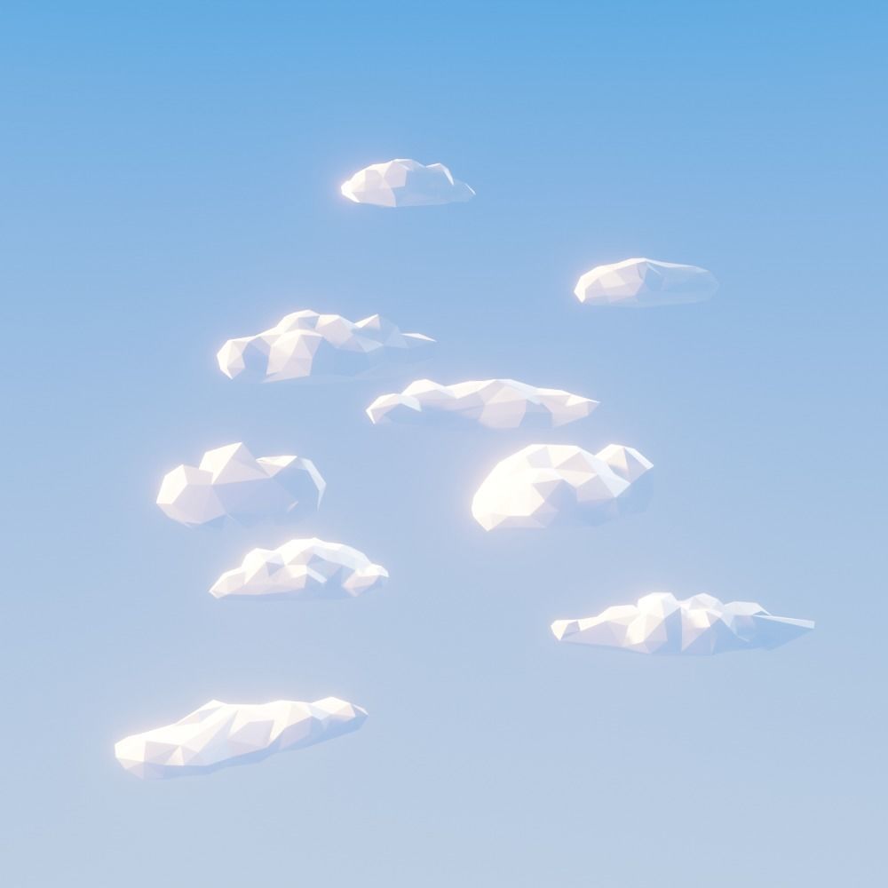 3D model Low poly clouds VR / AR / low-poly | CGTrader