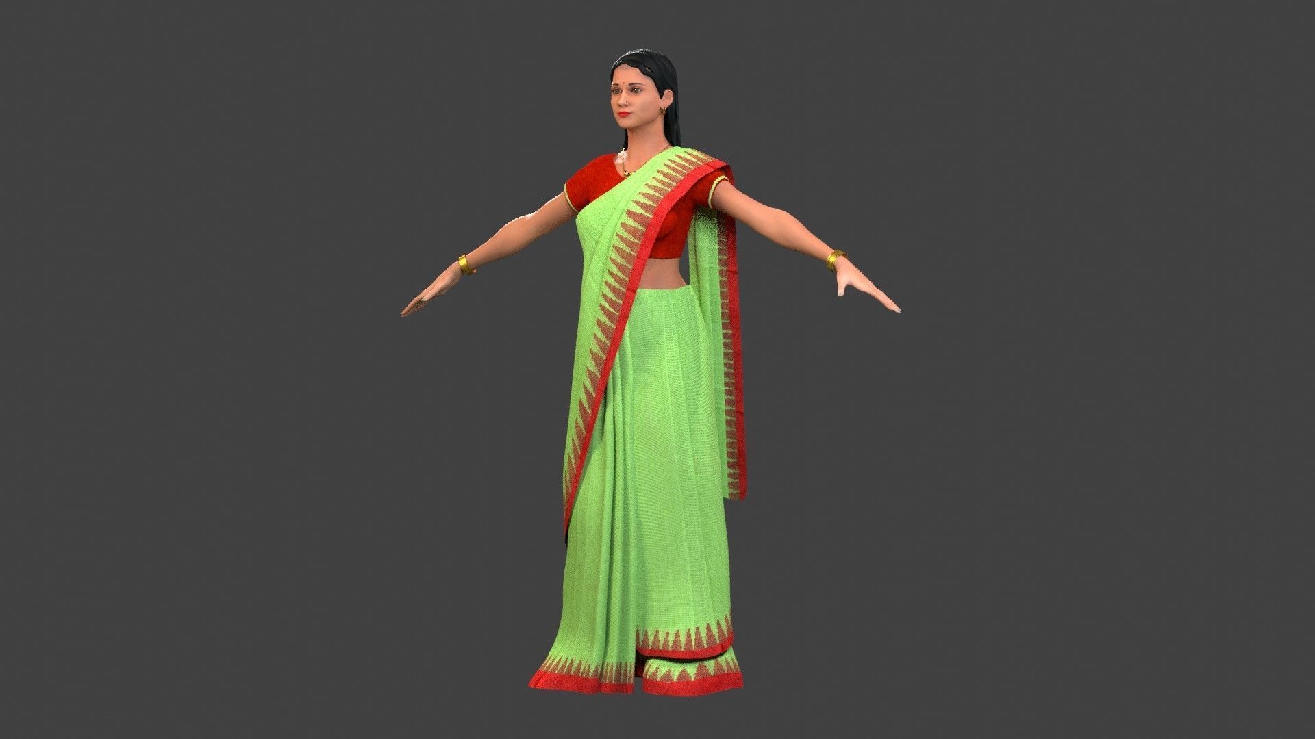 IndianFemaleCharecter-A 3D model rigged | CGTrader