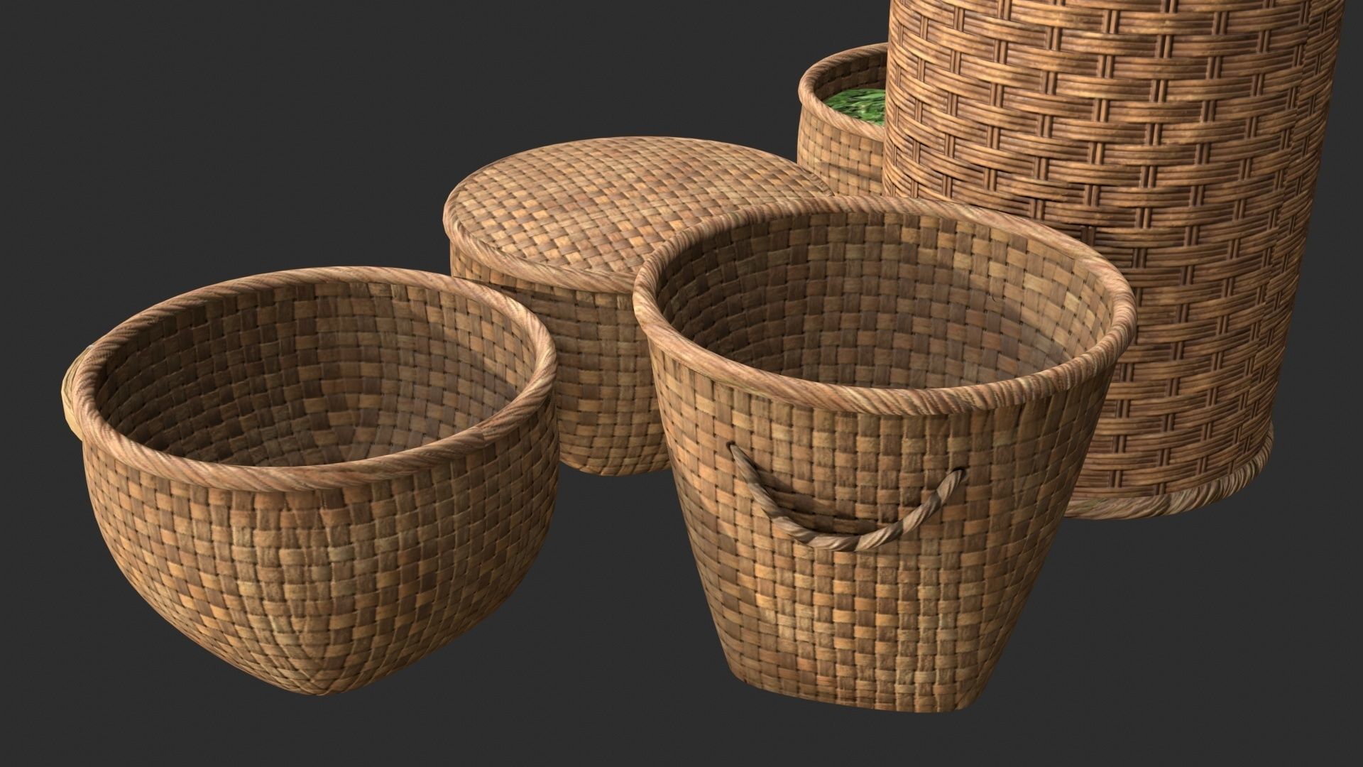 3D model Wicker Baskets VR / AR / low-poly | CGTrader