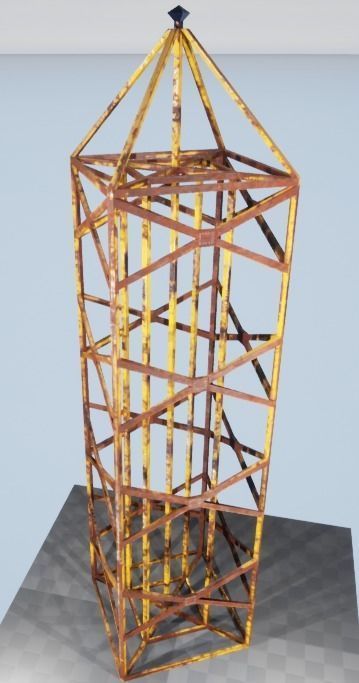 3D model Rusty Metal Tower 4K Textures Game Ready Small Filesize VR ...