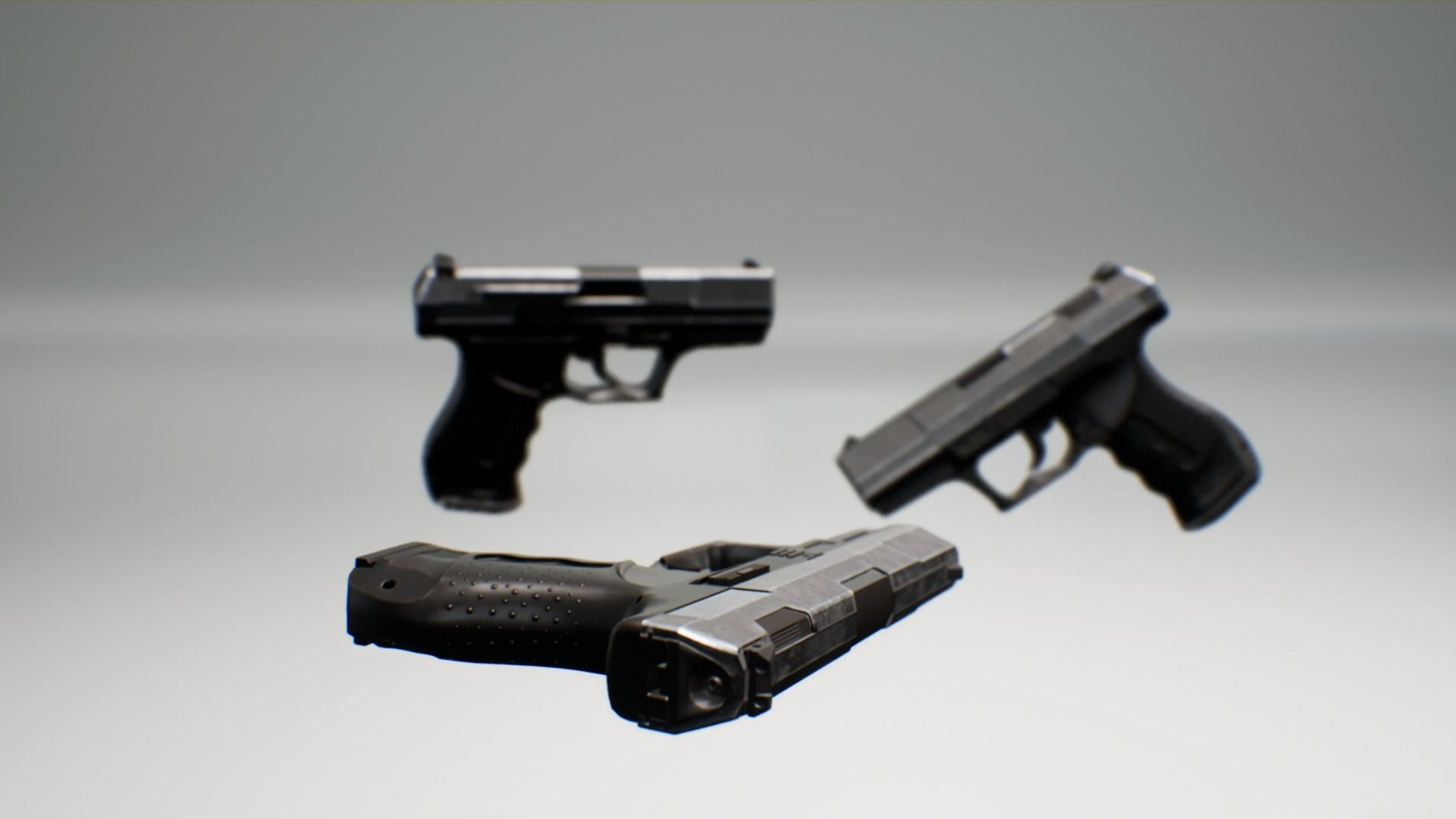Weapons pack 01 with character animations 3D model animated rigged ...