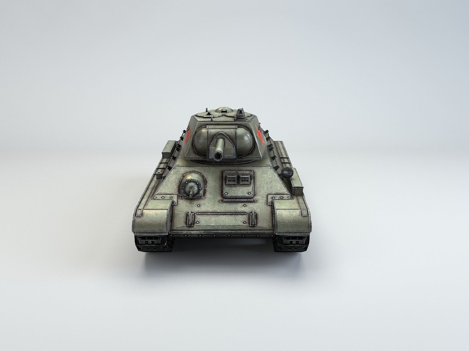 3D model Low Poly T-34-76 1943 early medium tank VR / AR / low-poly ...