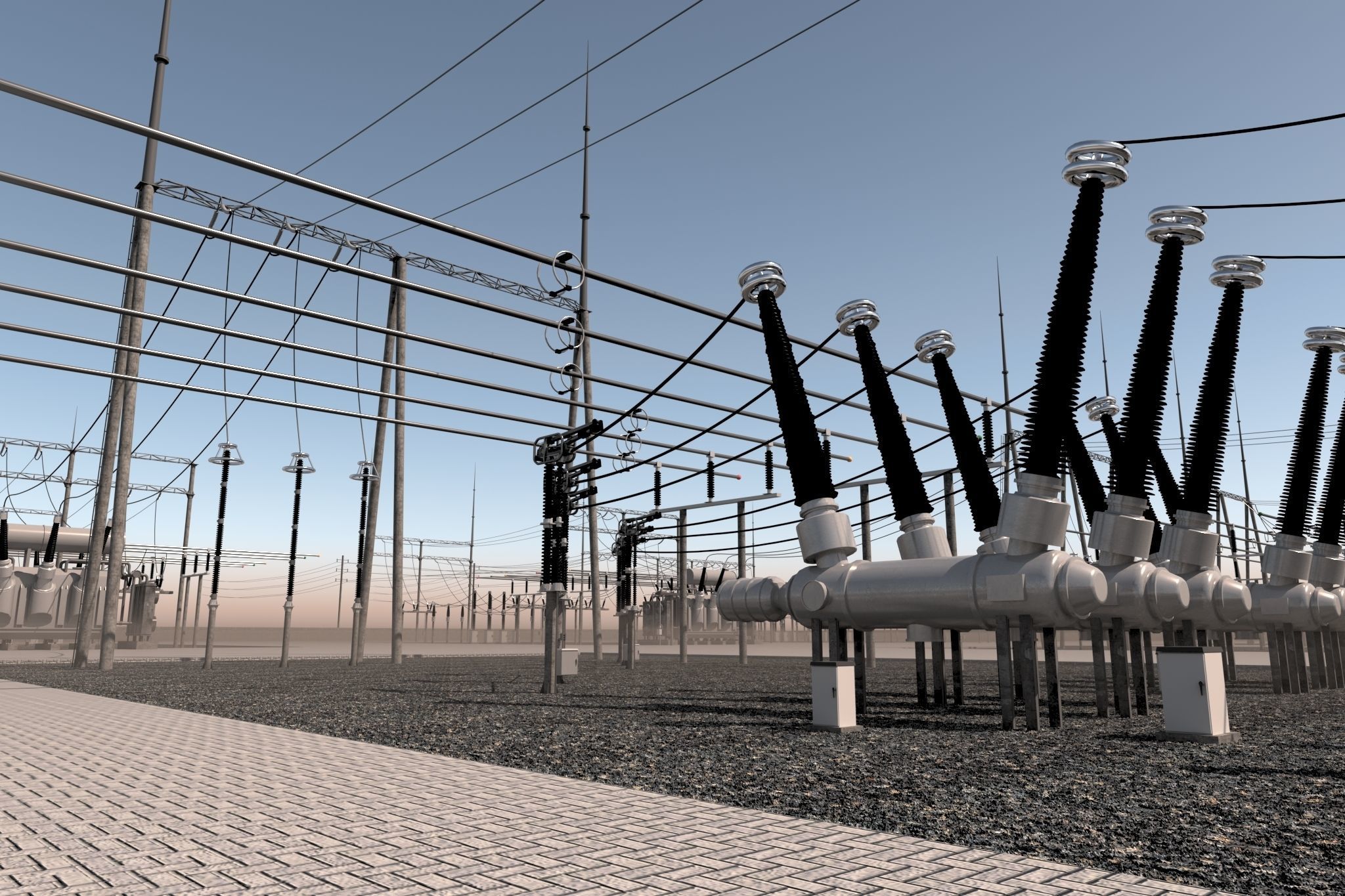 110KV to 60KV step-down Substation 3D model | CGTrader