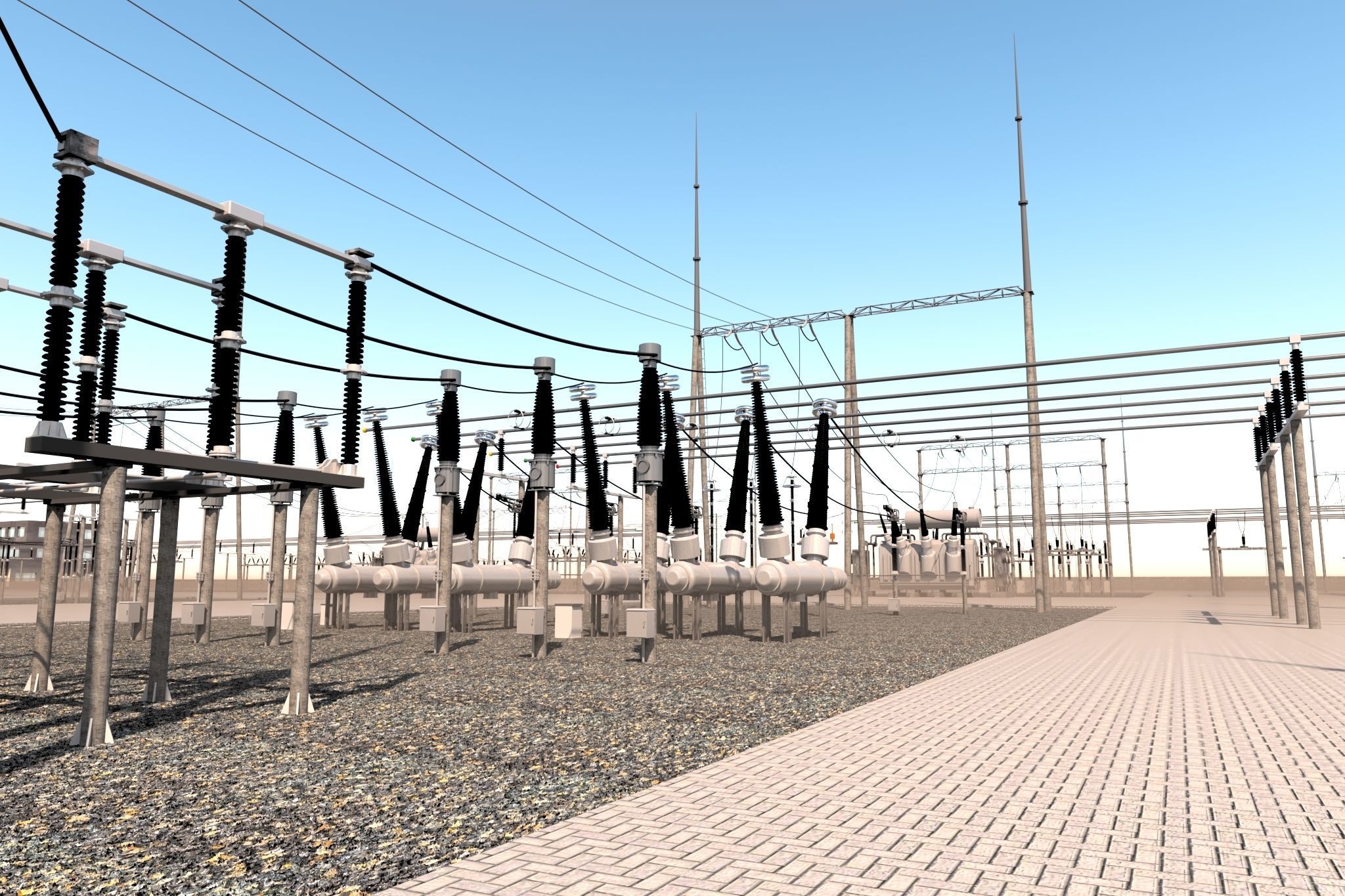 110KV to 60KV step-down Substation 3D model | CGTrader