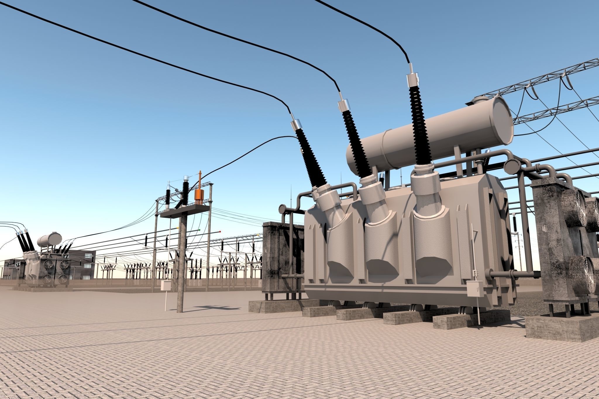 110KV to 60KV step-down Substation 3D model | CGTrader