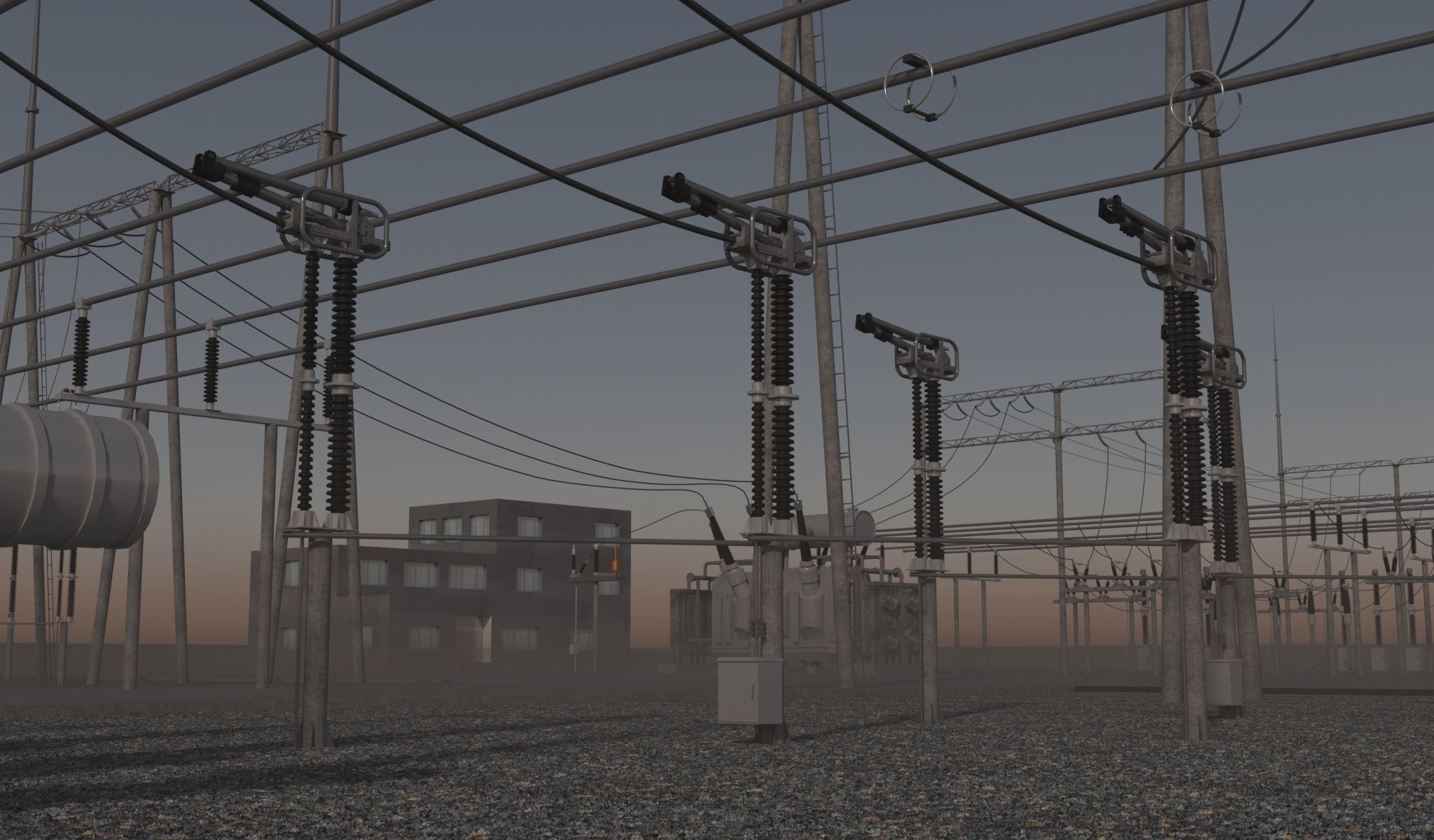 110KV to 60KV step-down Substation 3D model | CGTrader