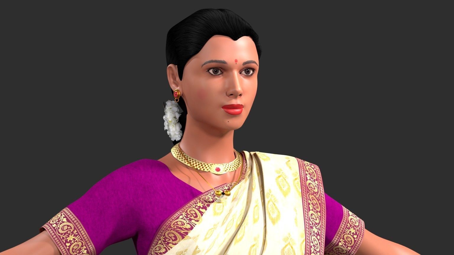 Indian Lady Pranita 3D model rigged | CGTrader