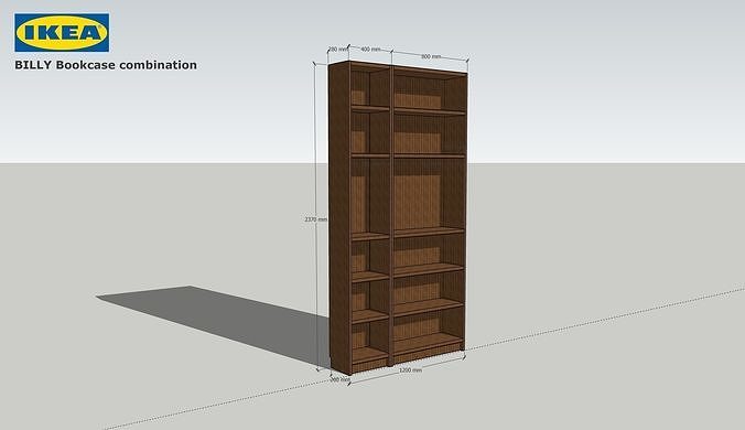 IKEA Billy Bookcase combination free 3D model | CGTrader