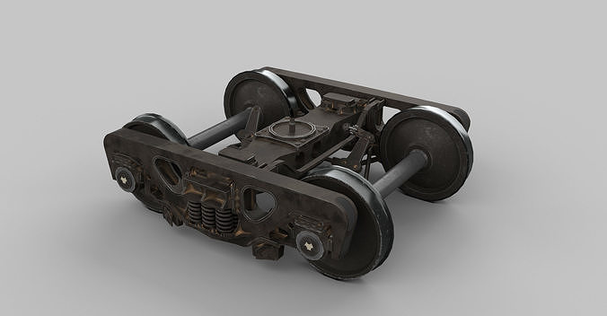 Bogie of railway freight train 3D model rigged | CGTrader