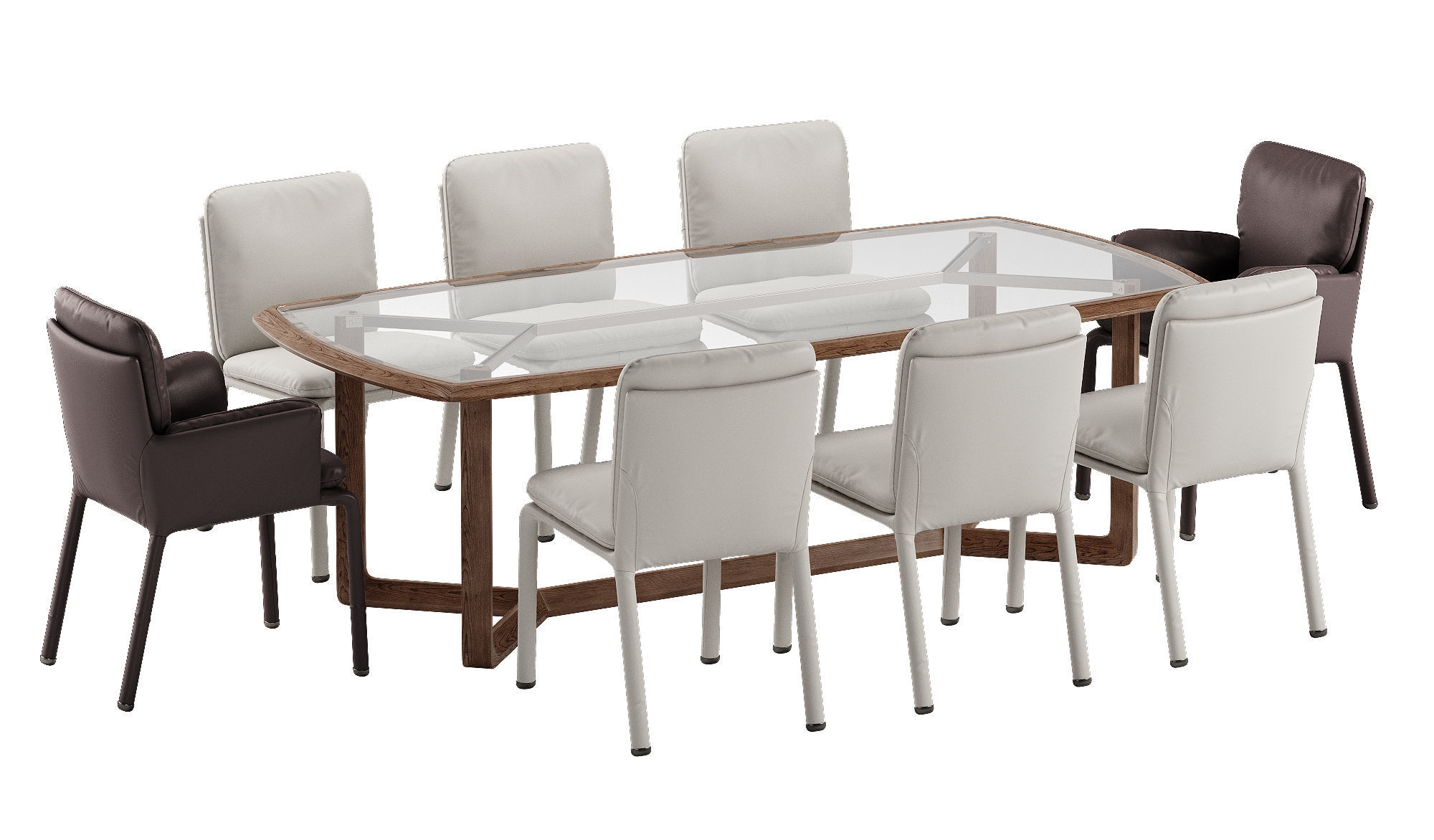 Natuzzi Ambra chair Amber table set 3D model | CGTrader