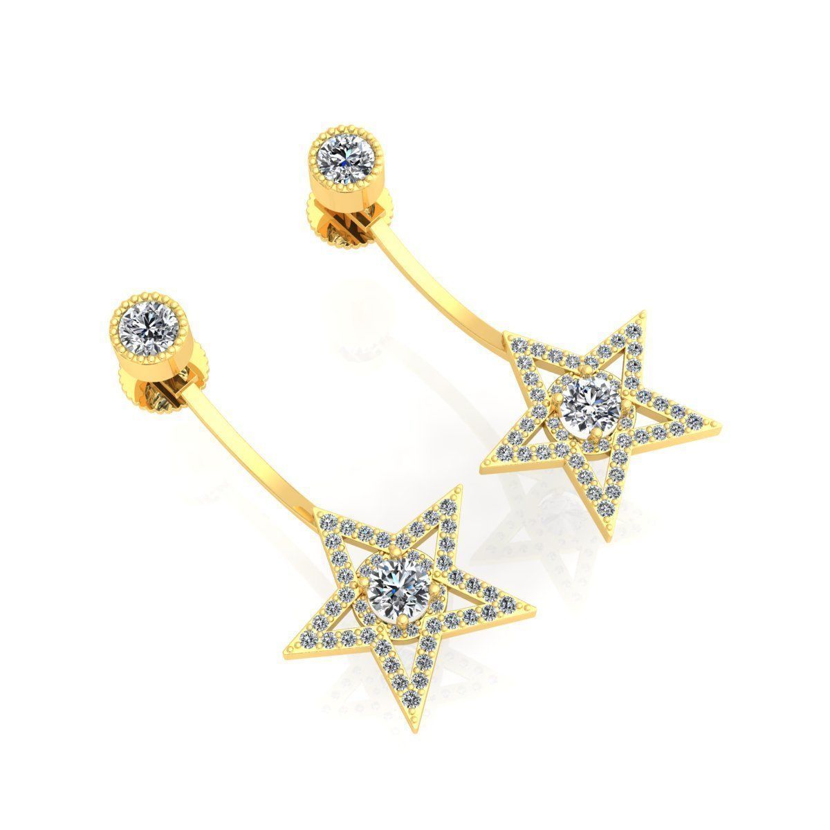 Star Earring CM 3D model 3D printable | CGTrader